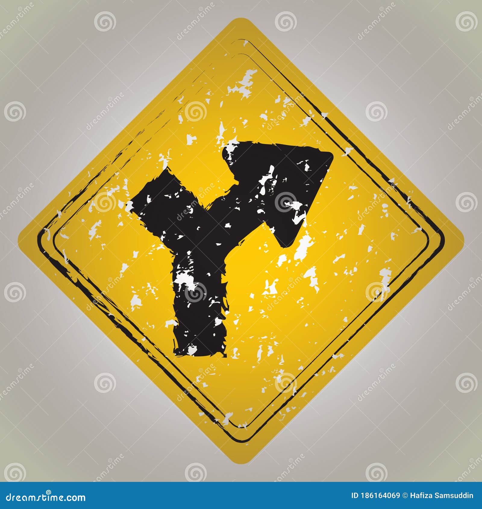 Intersection within Curve Road Sign. Vector Illustration Decorative ...