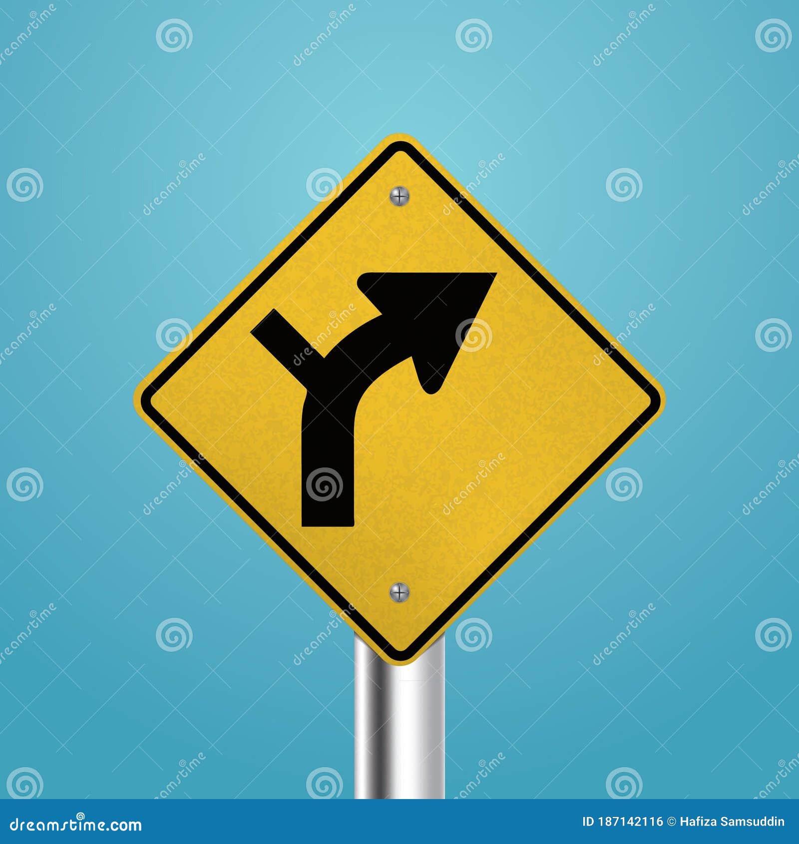 Intersection within Curve Signboard. Vector Illustration Decorative ...