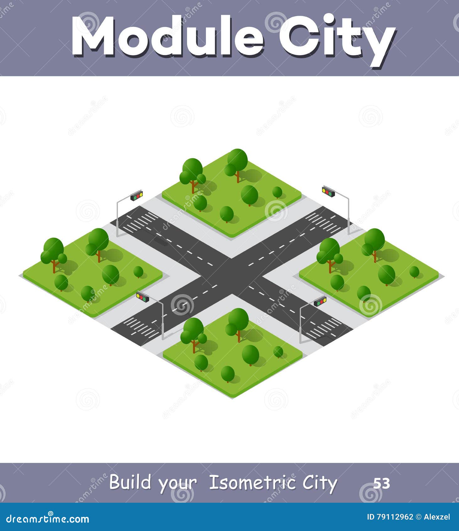 Intersection De Rues De Ville Illustration de Vecteur - Illustration du ...