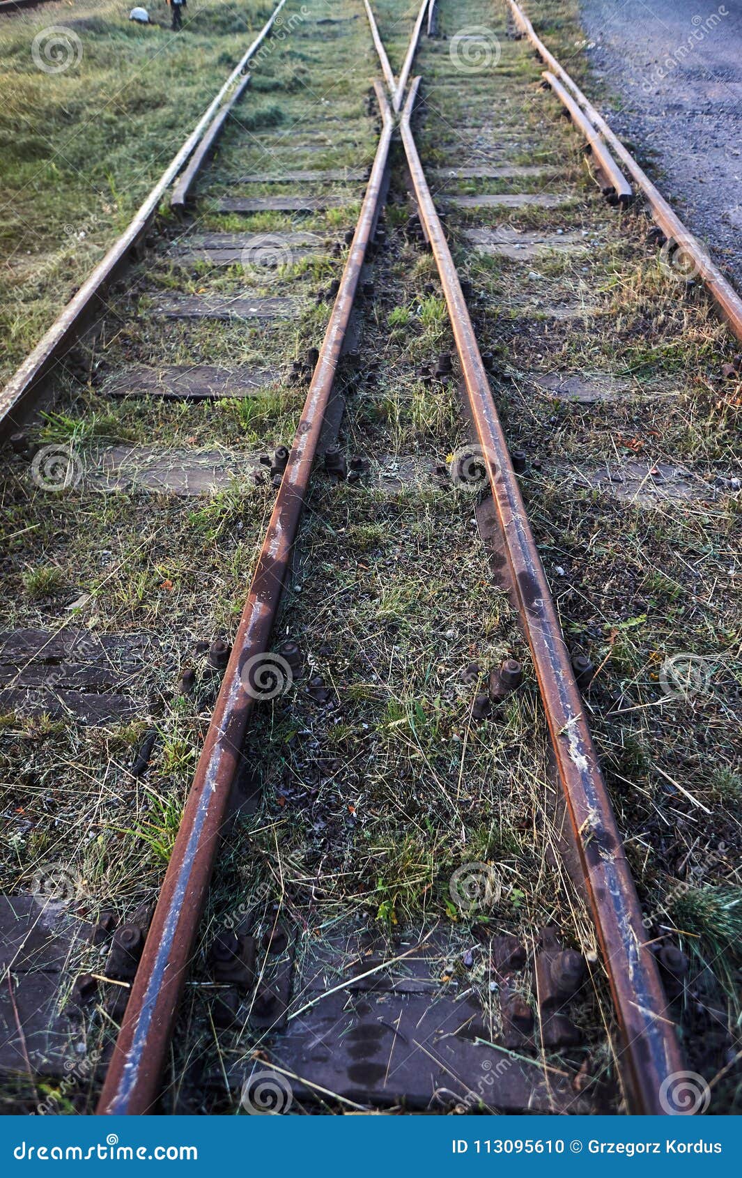 Intersection of Destroyed Railway Tracks Stock Photo - Image of tracks ...