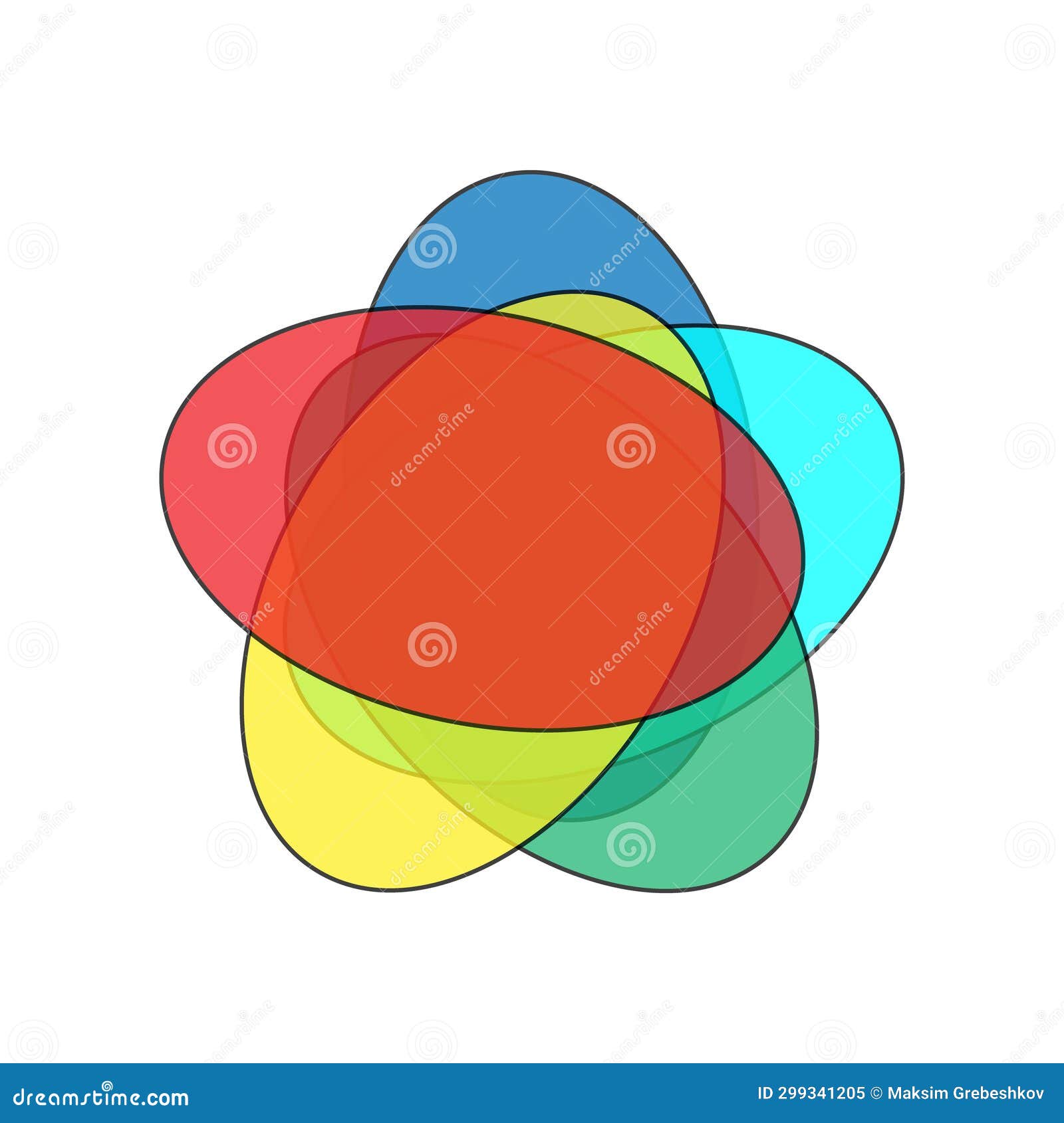 Intersection Of Two Sets And Venn Diagrams In Set Theory. Vector ...