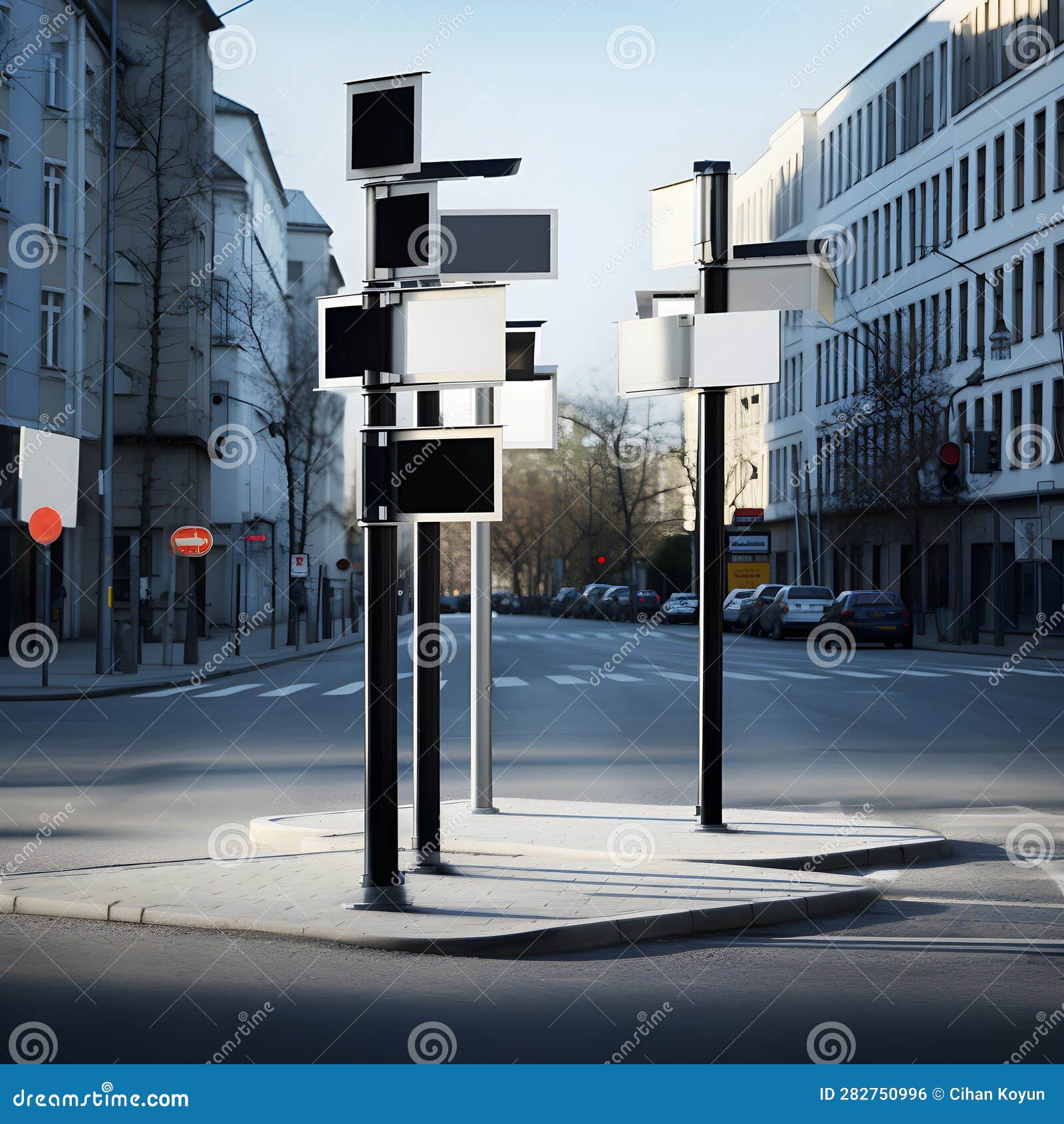 Intersection Guidance from Road Signposts Stock Illustration ...