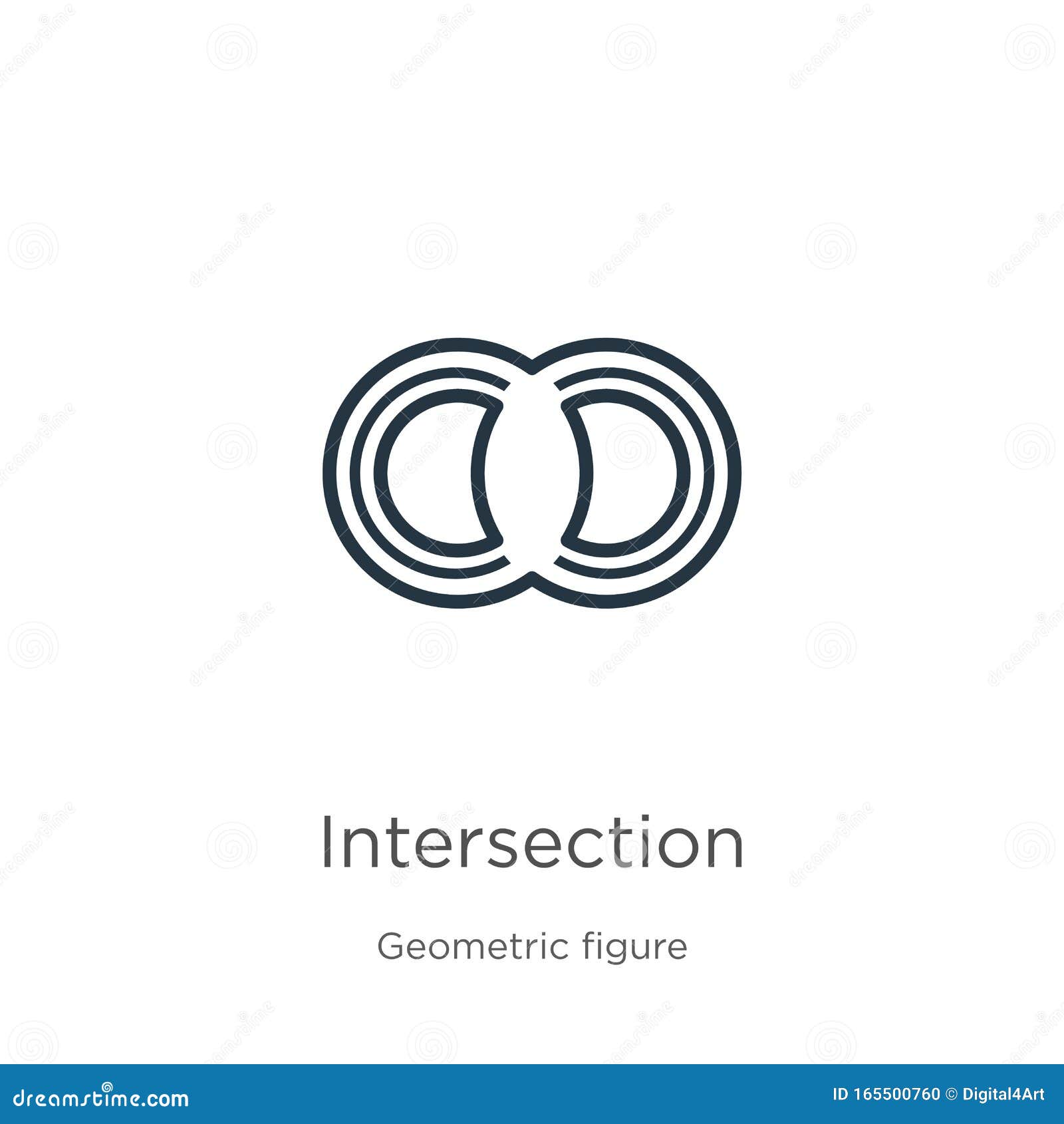 Intersection Icon. Thin Linear Intersection Outline Icon Isolated on ...