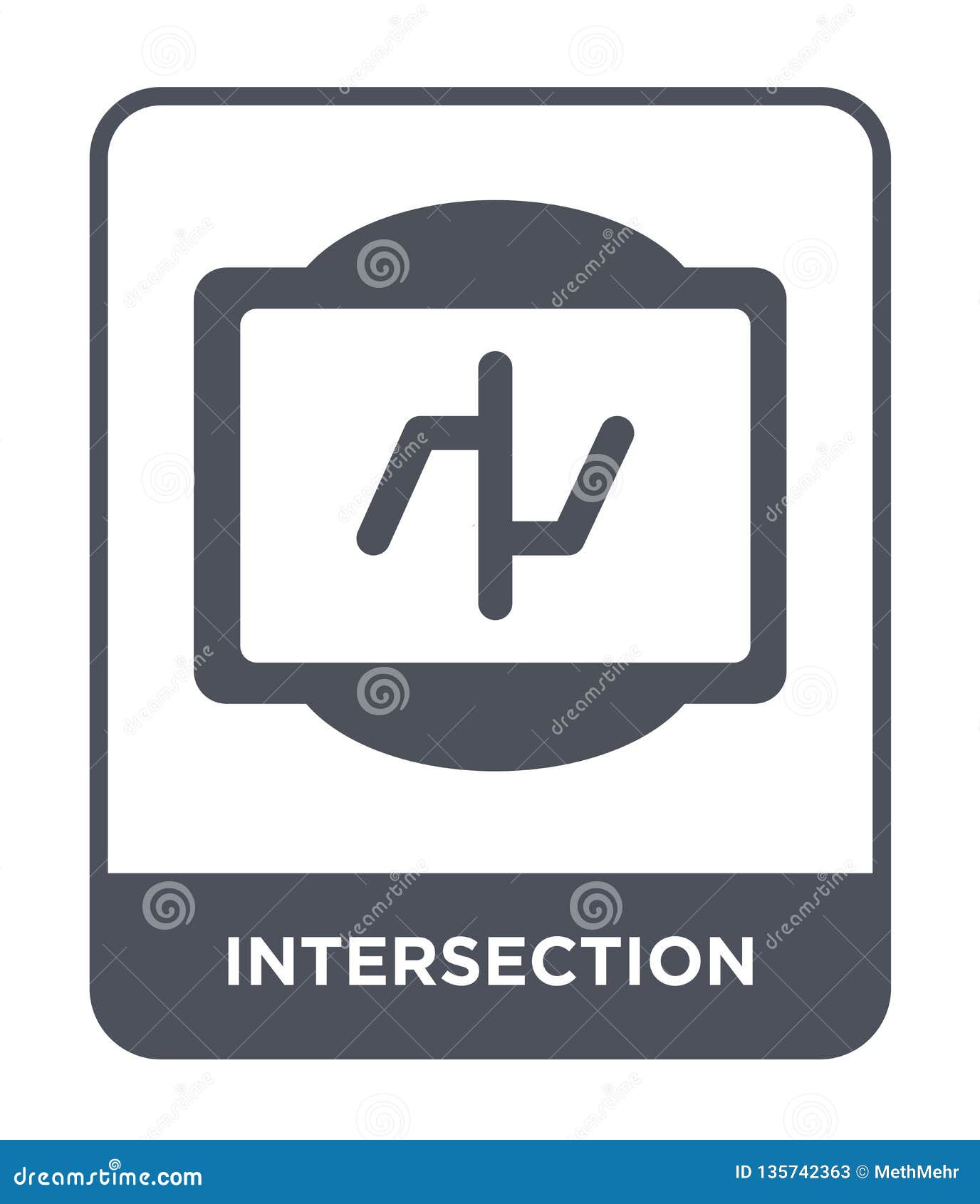 Intersection Icon in Trendy Design Style. Intersection Icon Isolated on ...