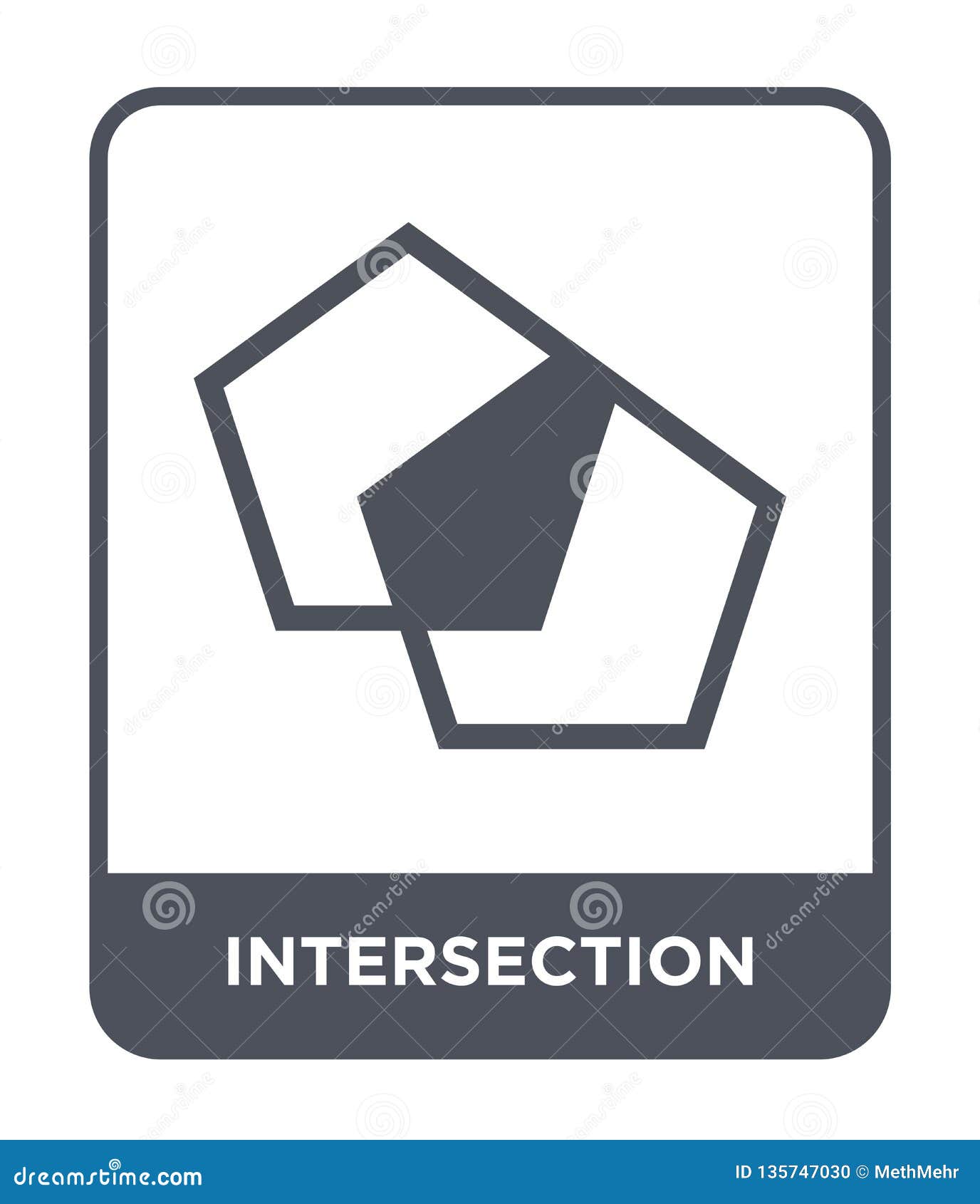 Intersection Icon in Trendy Design Style. Intersection Icon Isolated on ...