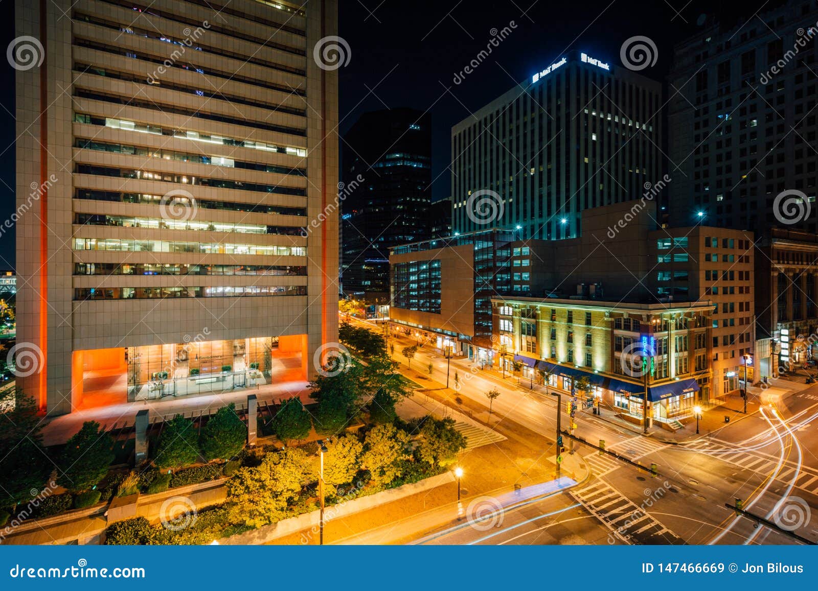Baltimore Streets And Emerson Bromo Seltzer Tower Stock Photo ...