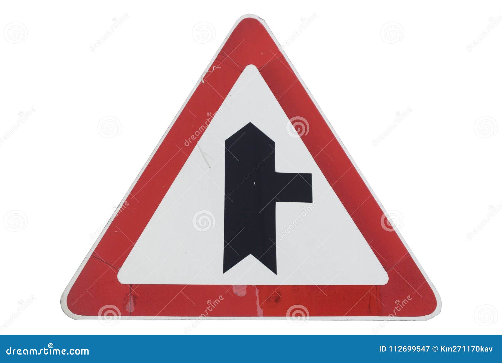 Intersection Road Sign Isolated on White. Stock Vector - Illustration ...