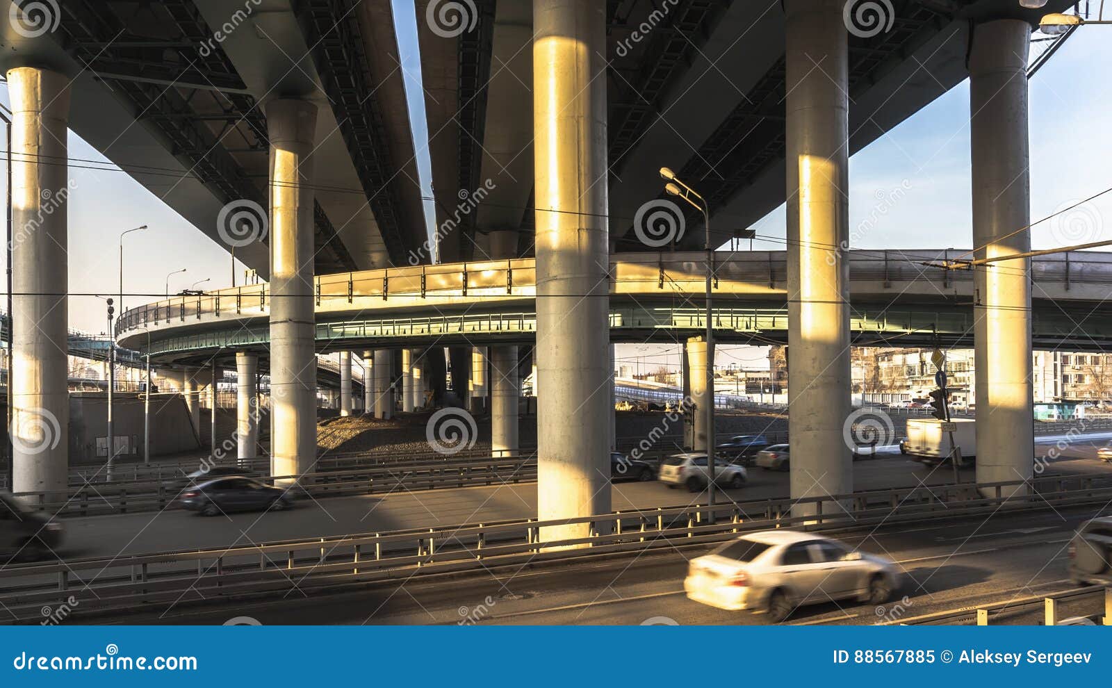 Intersection of Modern Overpasses Stock Image - Image of urban, road ...