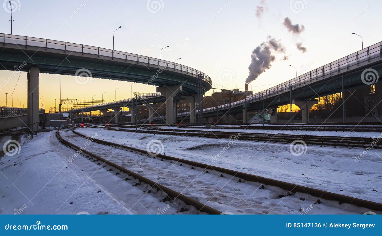 Intersection of Modern Overpasses Stock Photo - Image of freeway ...