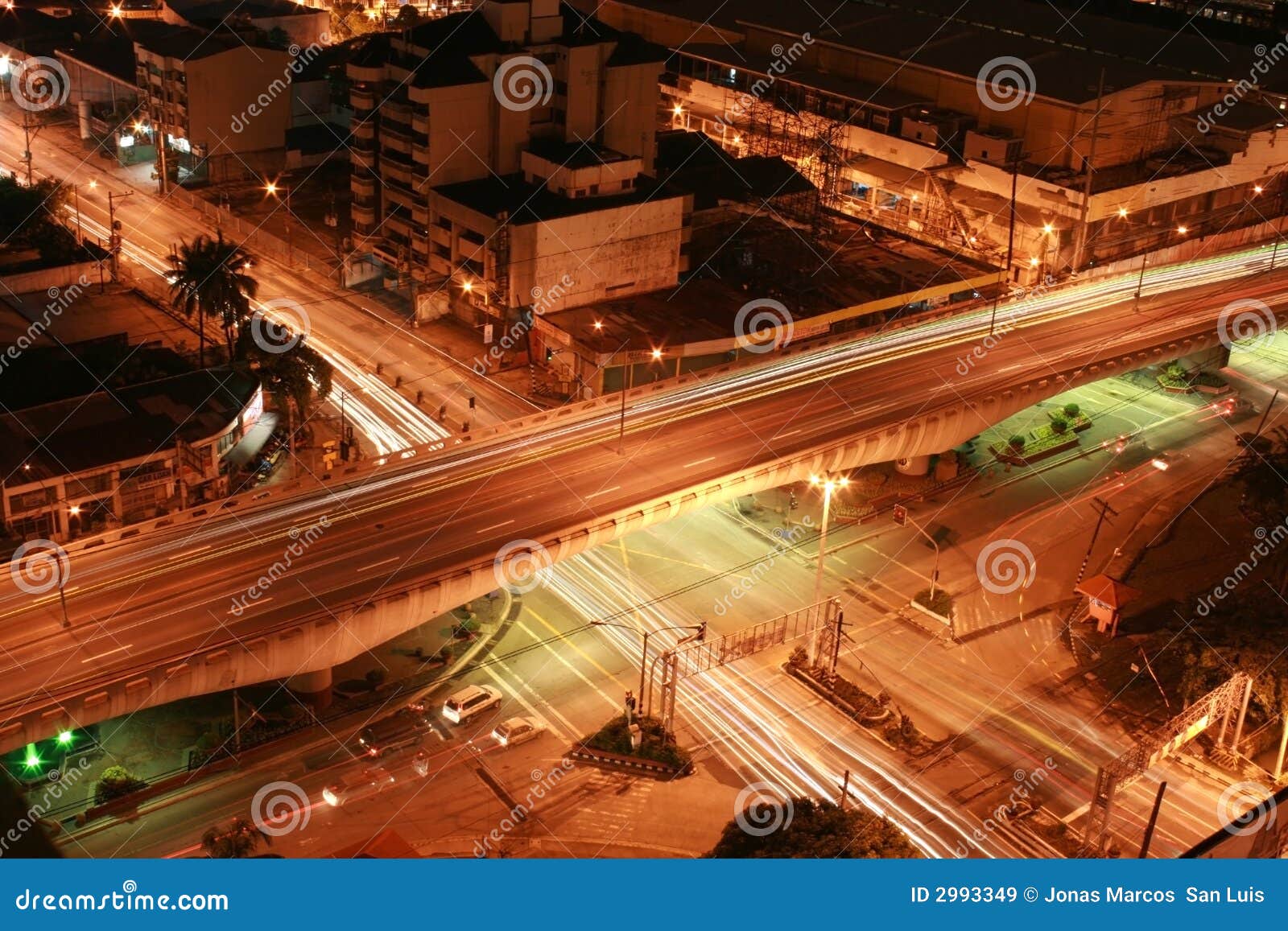 Intersection At Night Picture. Image: 2993349
