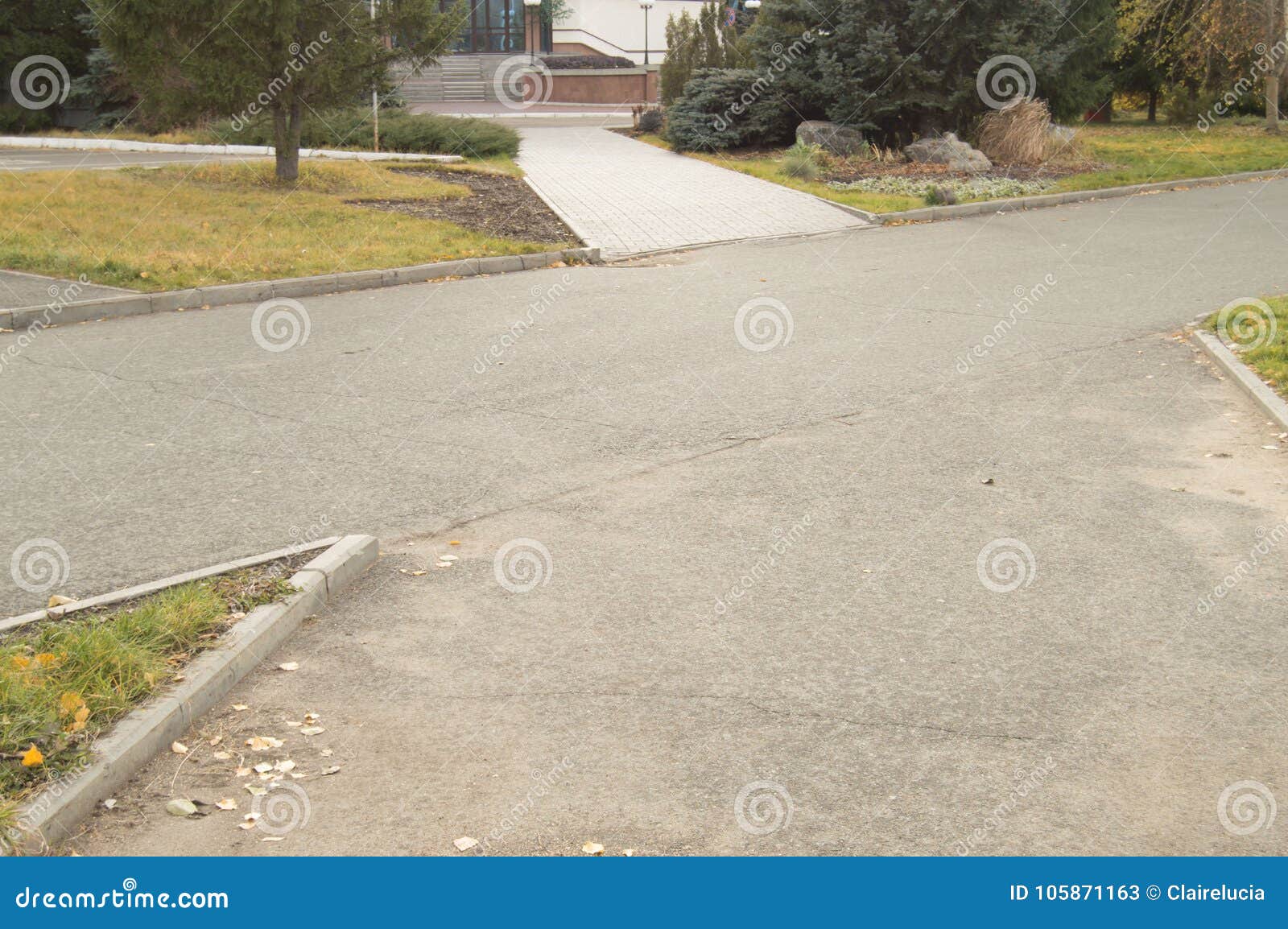 Intersection Of Two Paved Walkways On An Estate Stock Photo ...