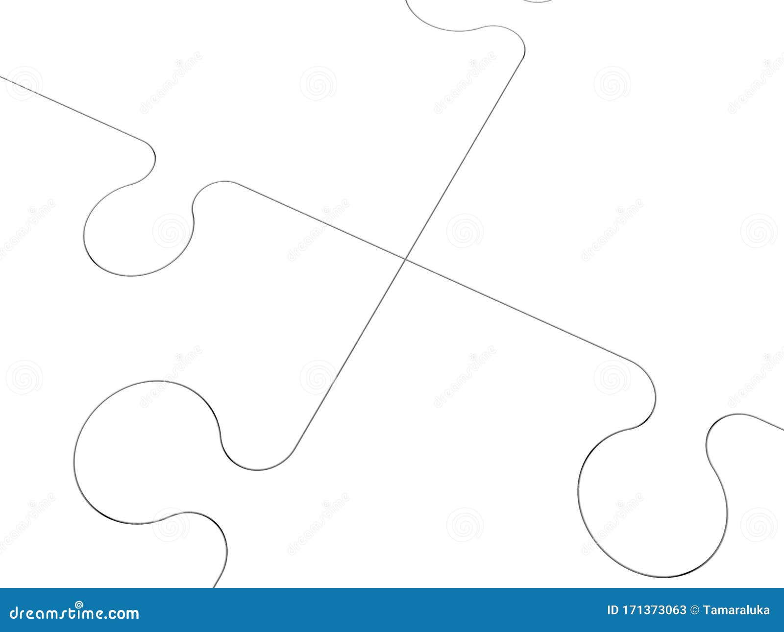Intersection of Puzzle Pieces in White Close-up Stock Illustration ...