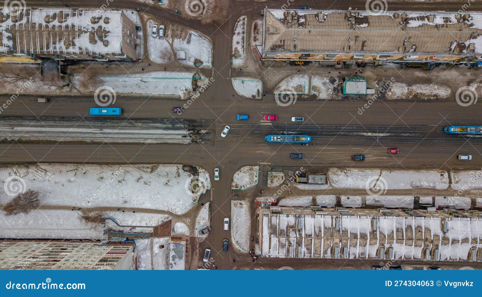 The Intersection of the Road from a Bird S-eye View Stock Image - Image ...