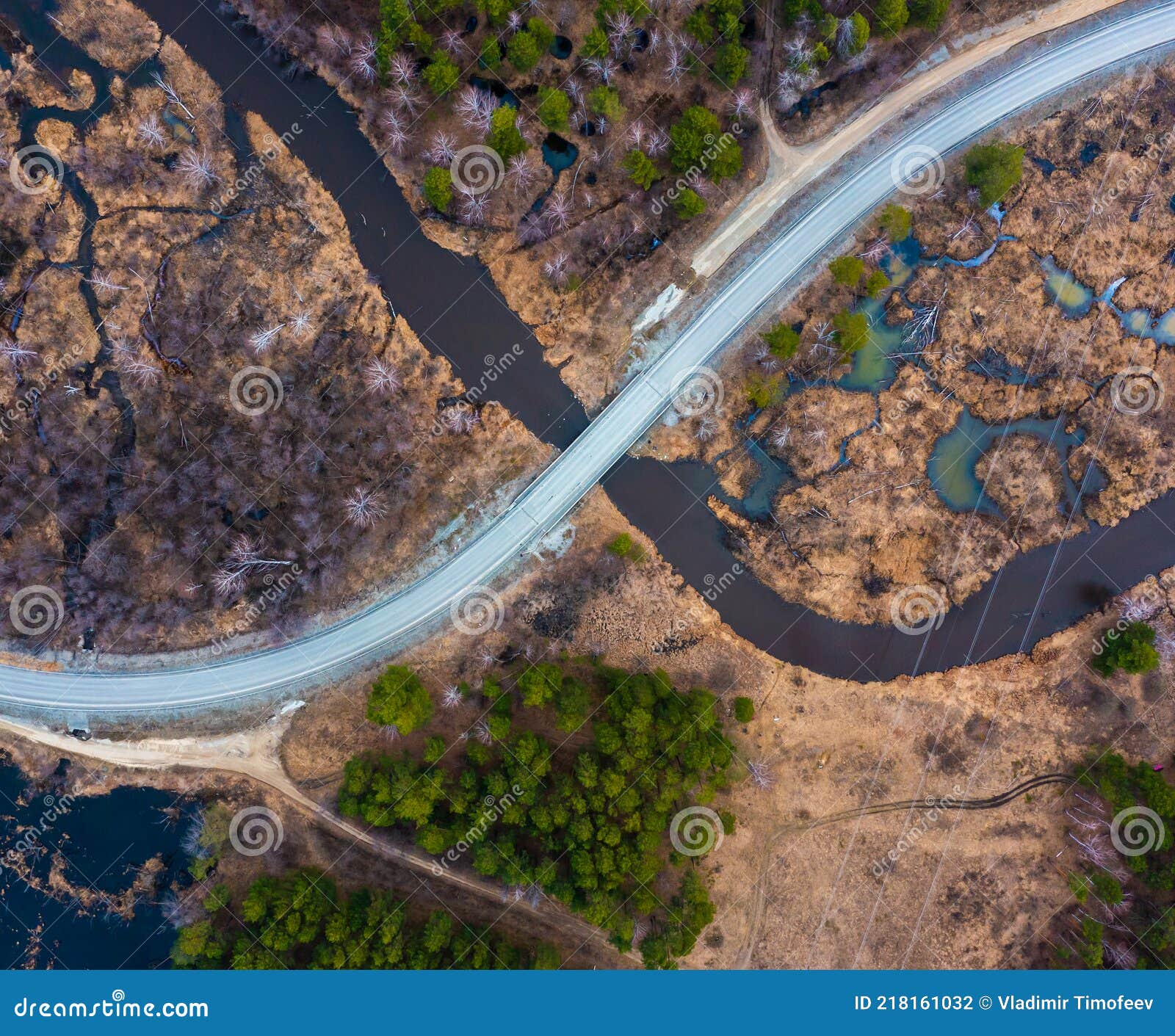 Intersection of a Road and a River in the Form of an Infinity Sign ...