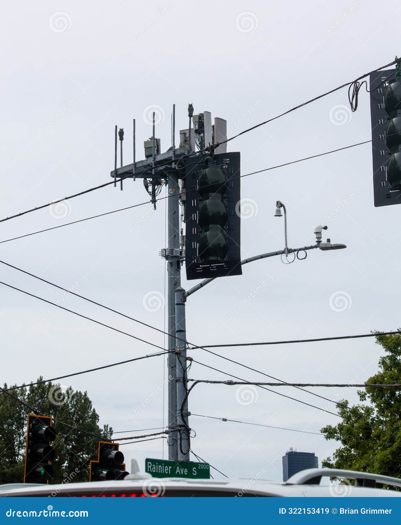An Intersection in Seattle Washington Filled with Electrical Technology ...