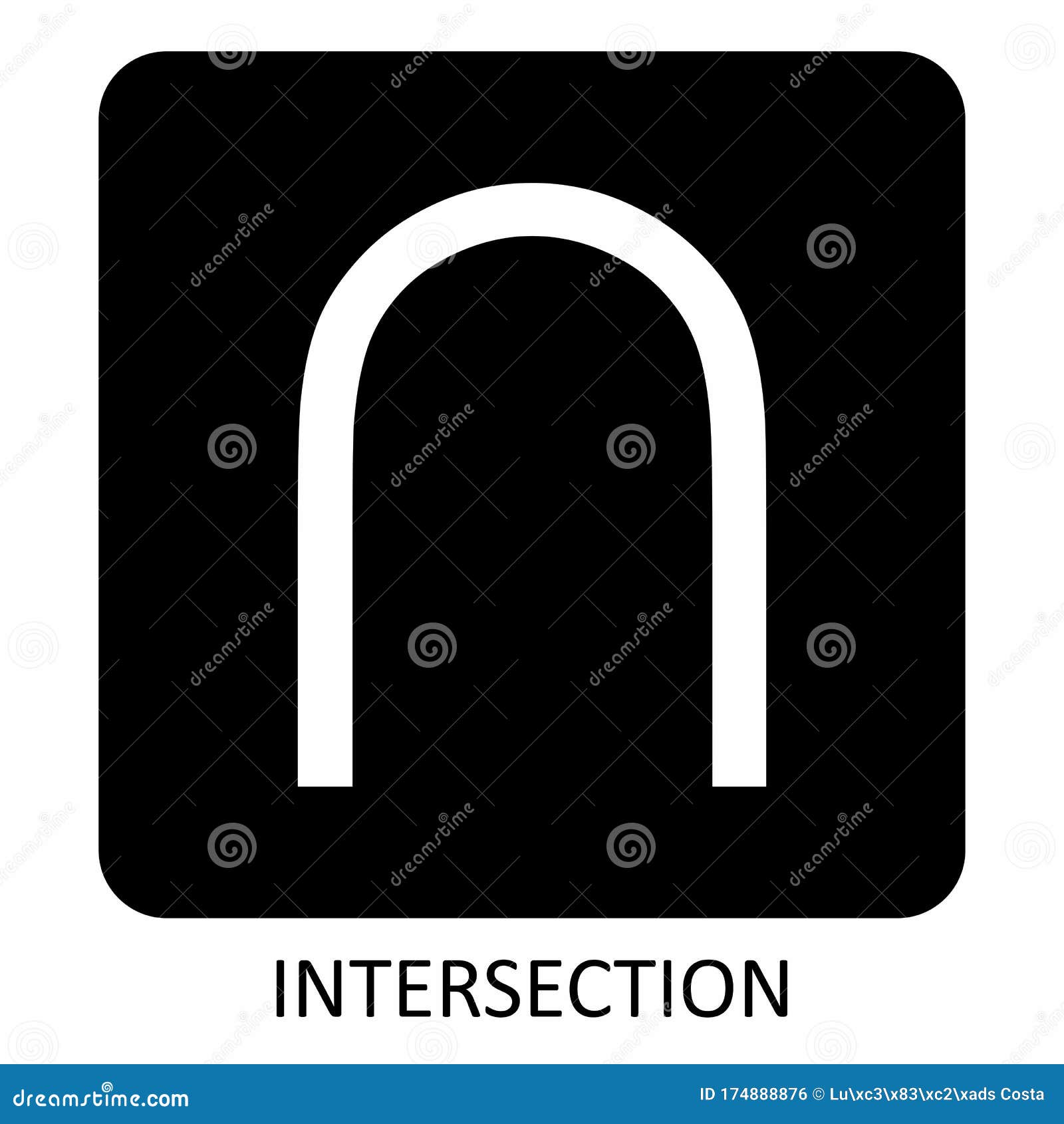 Intersection set math sign stock illustration. Illustration of ...