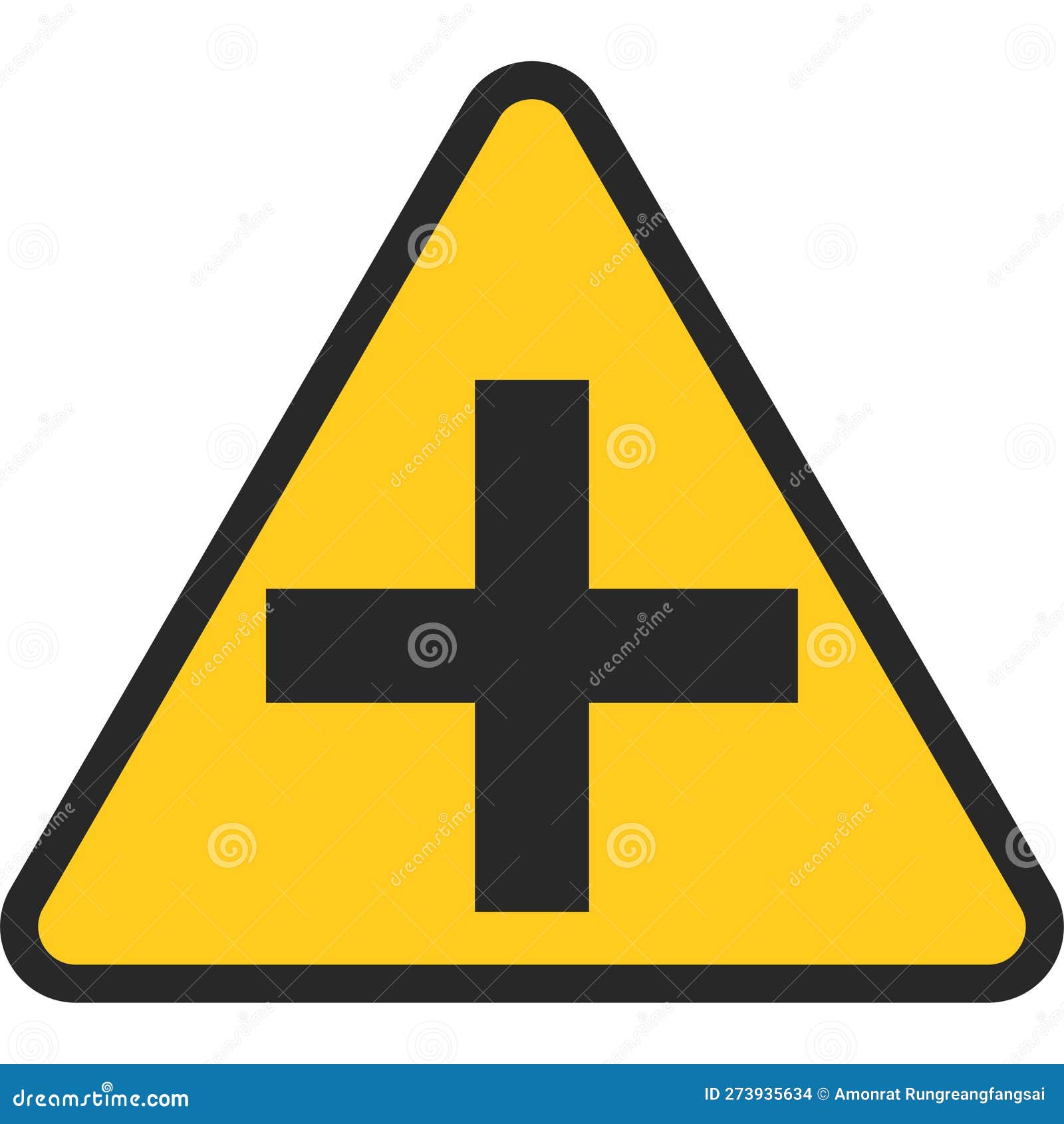 4 Way Intersection Sign Isolated On Transparent Background Vector ...