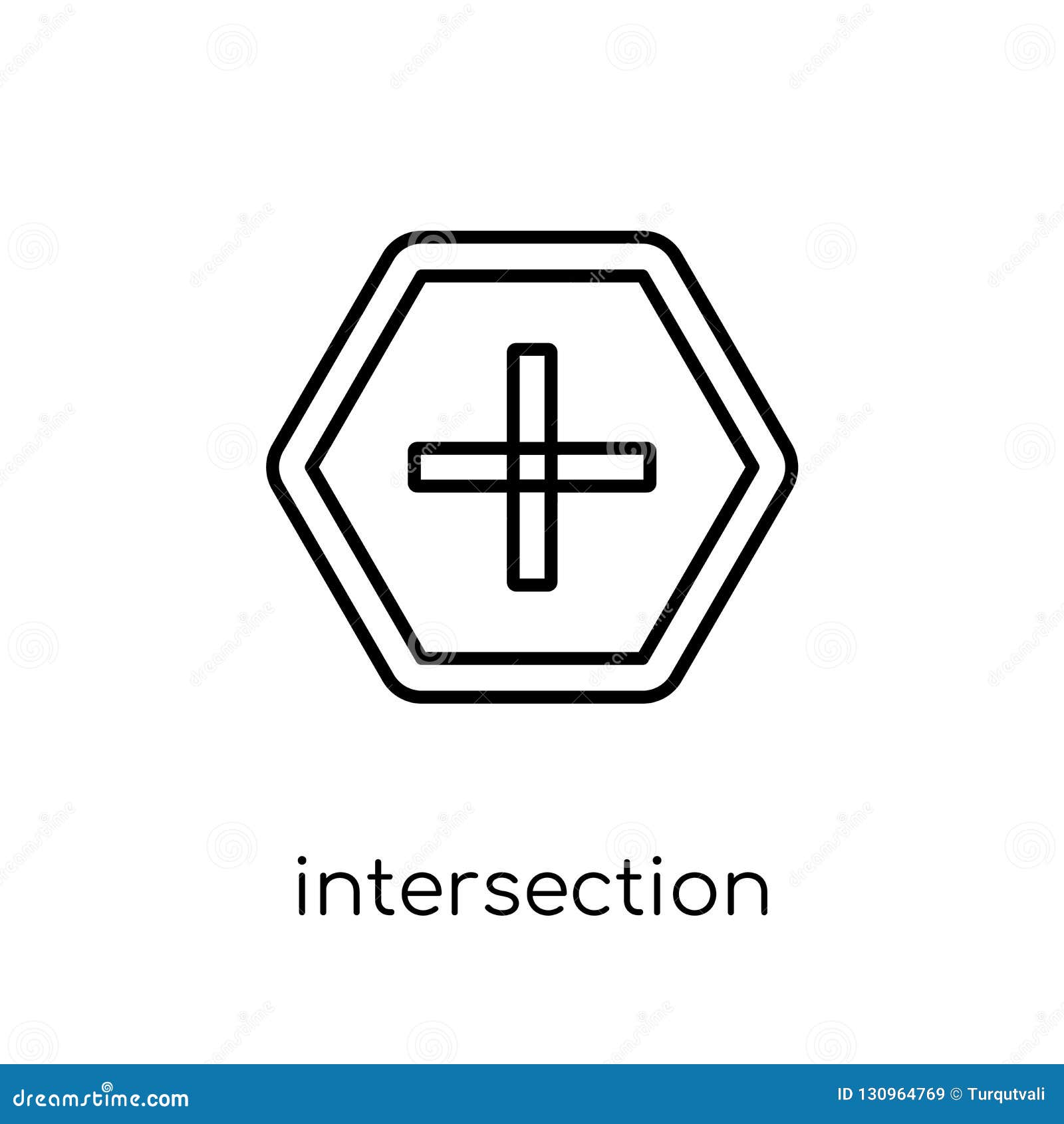 Intersection Sign Icon. Trendy Modern Flat Linear Vector Intersection ...