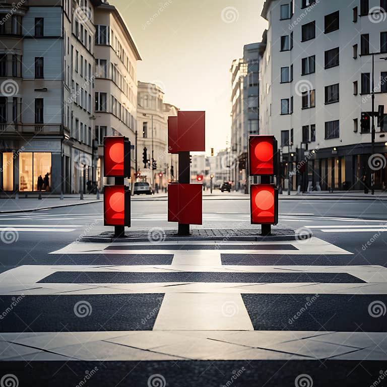 Intersection Signposts Ensuring Safe and Efficient Navigation Stock ...