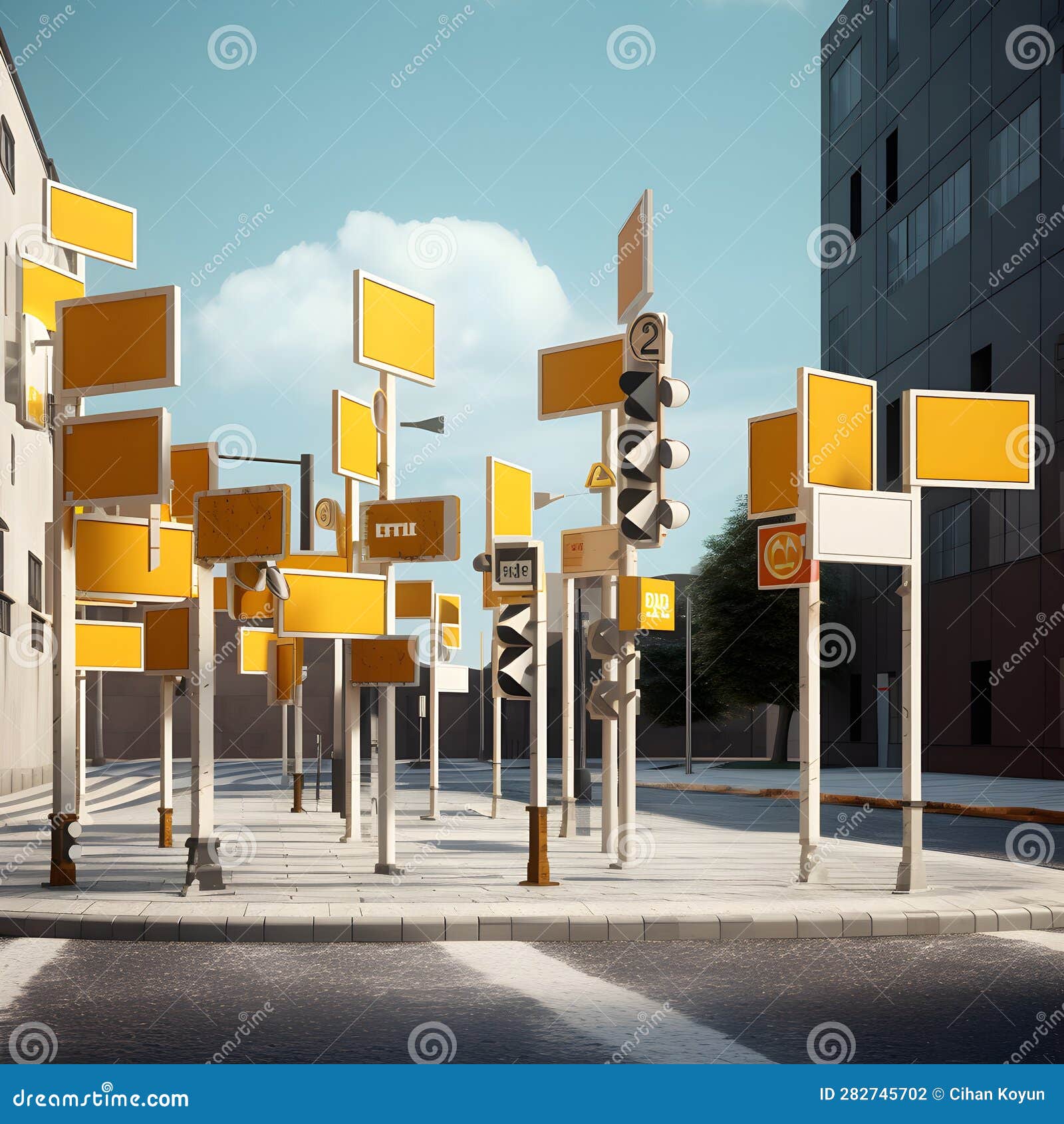 Intersection Signposts Ensuring Safe Navigation Stock Illustration ...