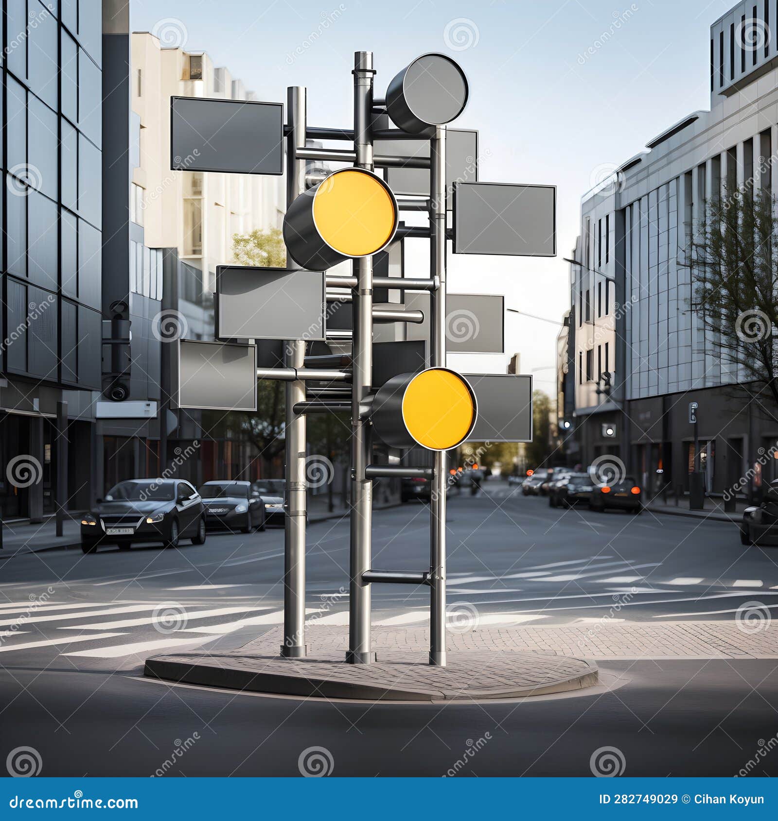Intersection Signposts Ensuring Safe Navigation Stock Illustration ...