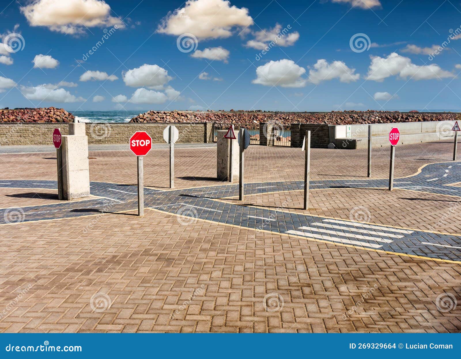 Intersection with signs stock photo. Image of road, kart - 269329664