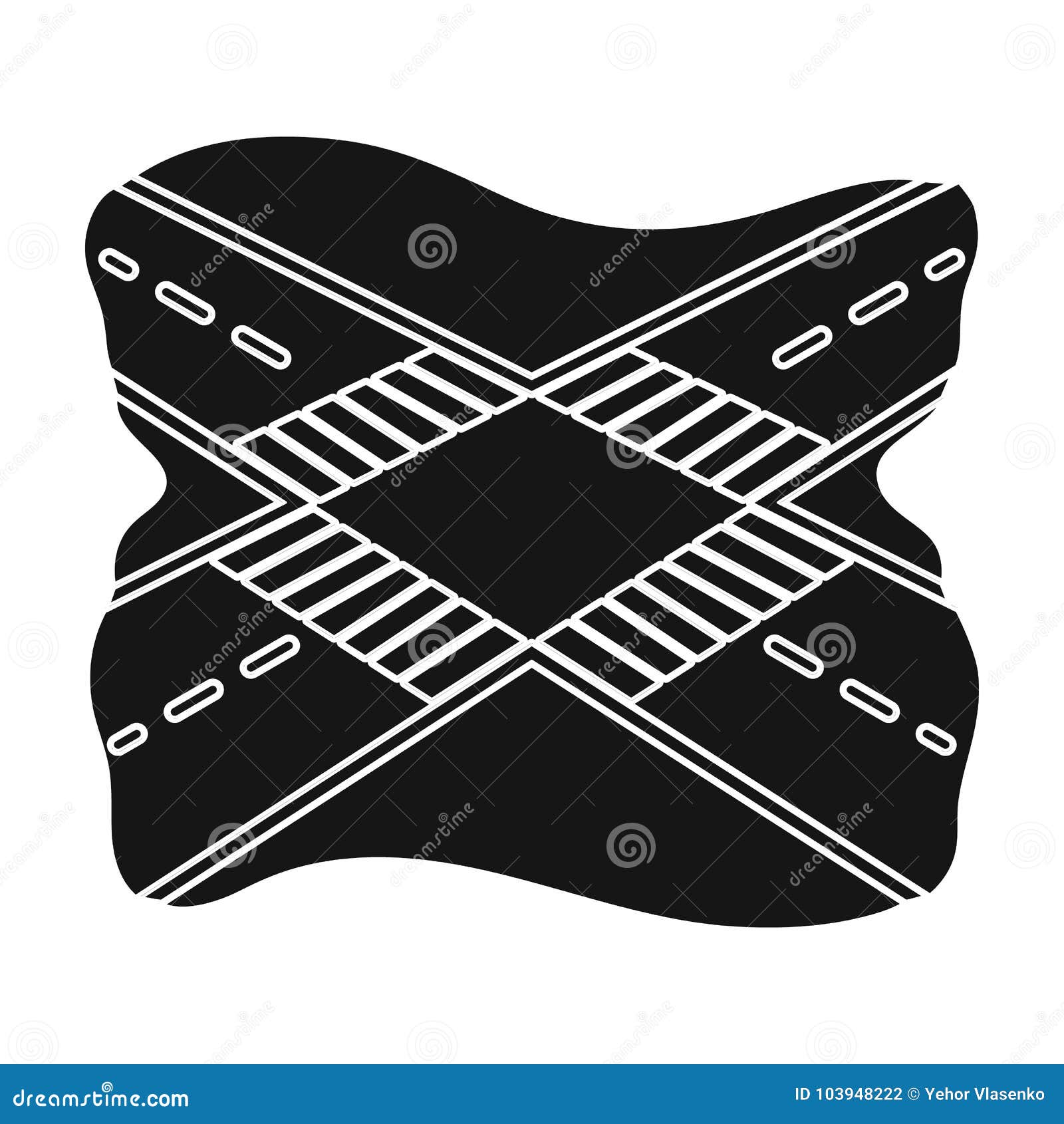 Intersection Single Icon in Black Style.Intersection Vector Symbol ...