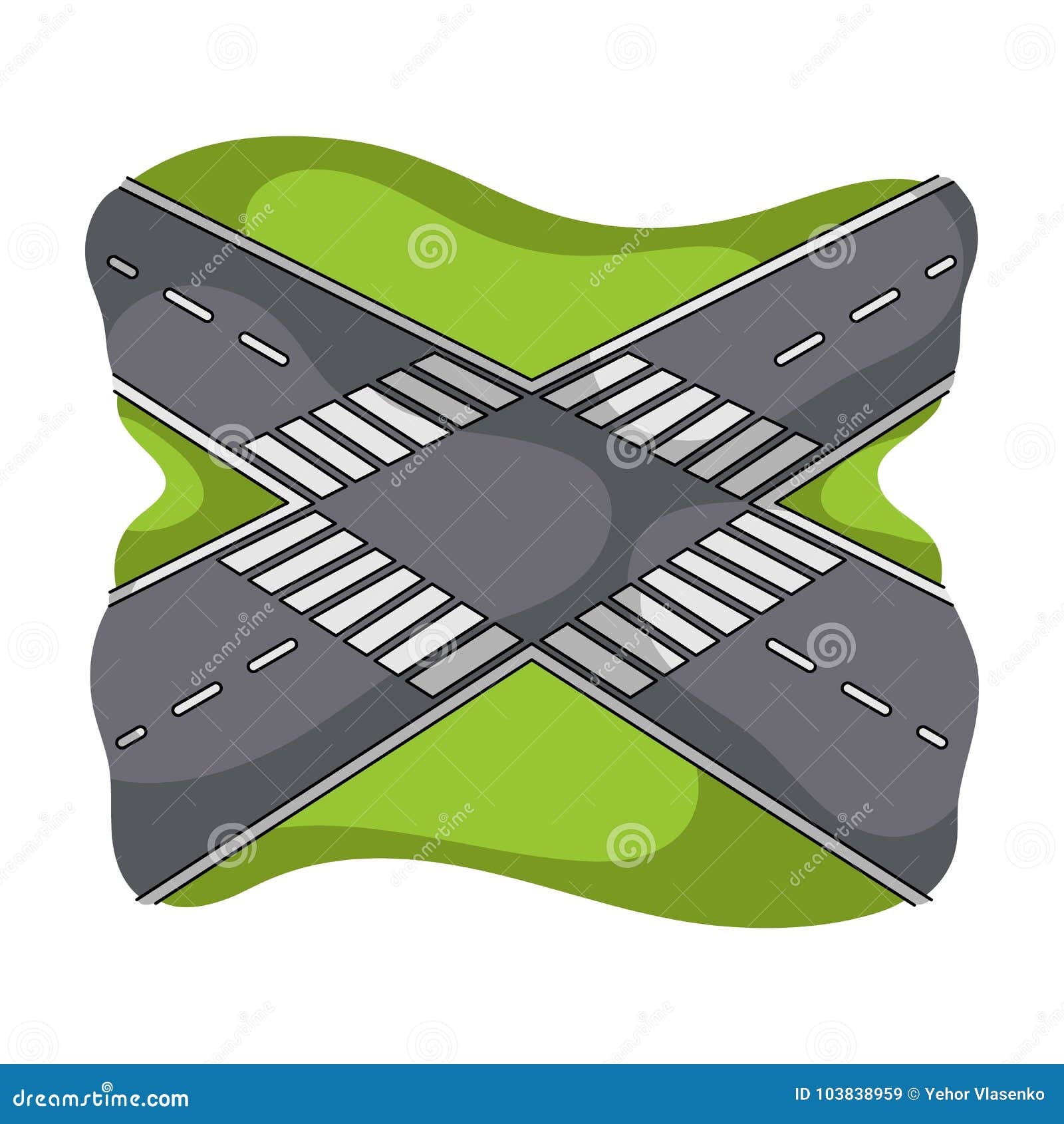 Intersection Single Icon in Cartoon Style.Intersection Vector Symbol ...