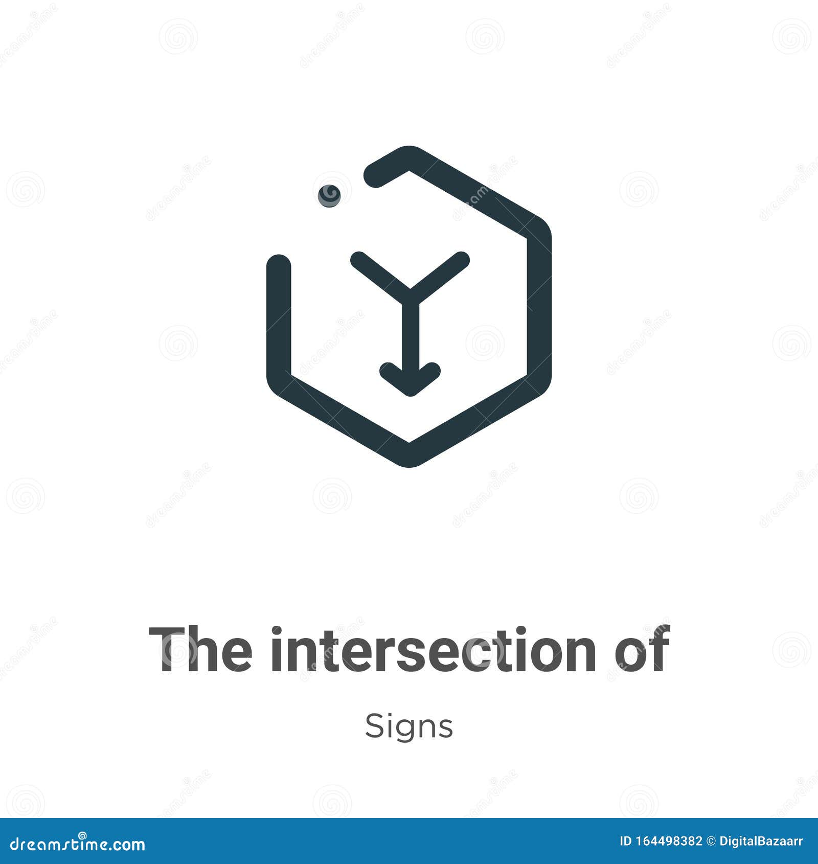 The Intersection of Symbol Vector Icon on White Background. Flat Vector ...