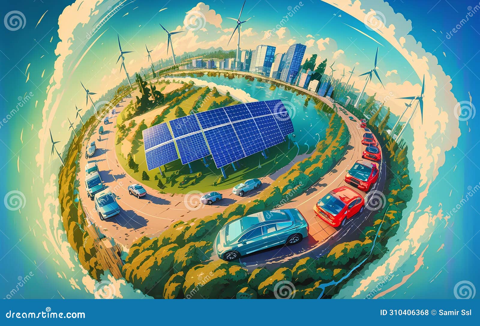 The Intersection of Technology and Nature Stock Illustration ... The Intersection of Technology and Nature Stock Illustration ...