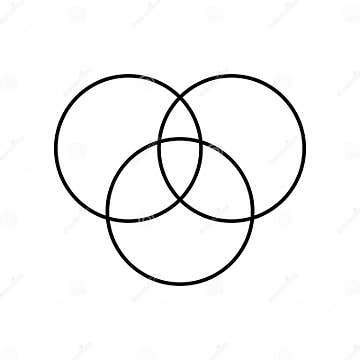 Intersection of Three Sets Circles. Venn Diagram of 3 Sets Stock Vector ...