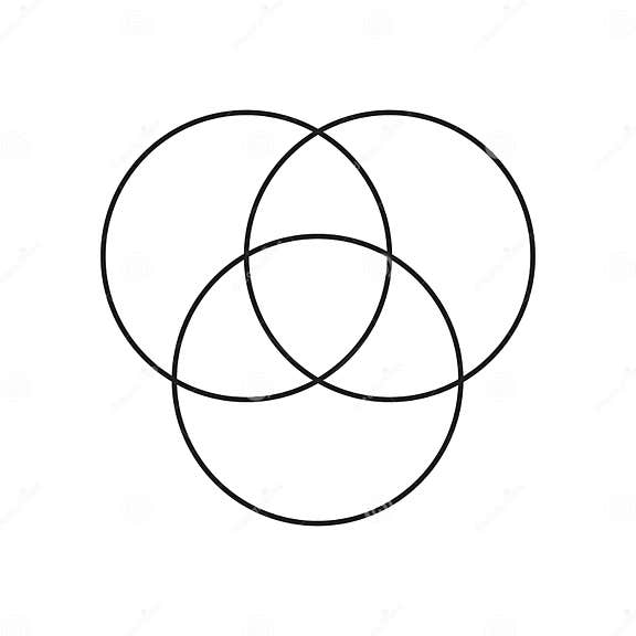 Intersection of Three Sets Venn Diagram Stock Illustration ...