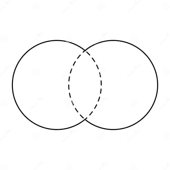 Intersection of Two Sets Venn Diagram Stock Vector - Illustration of ...