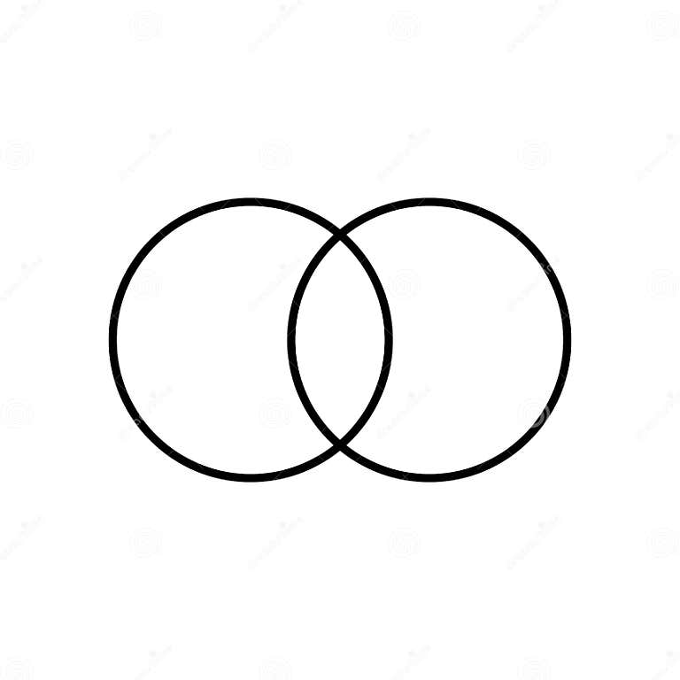 Intersection of Two Sets and Venn Diagrams in Set Theory. Stock Vector ...
