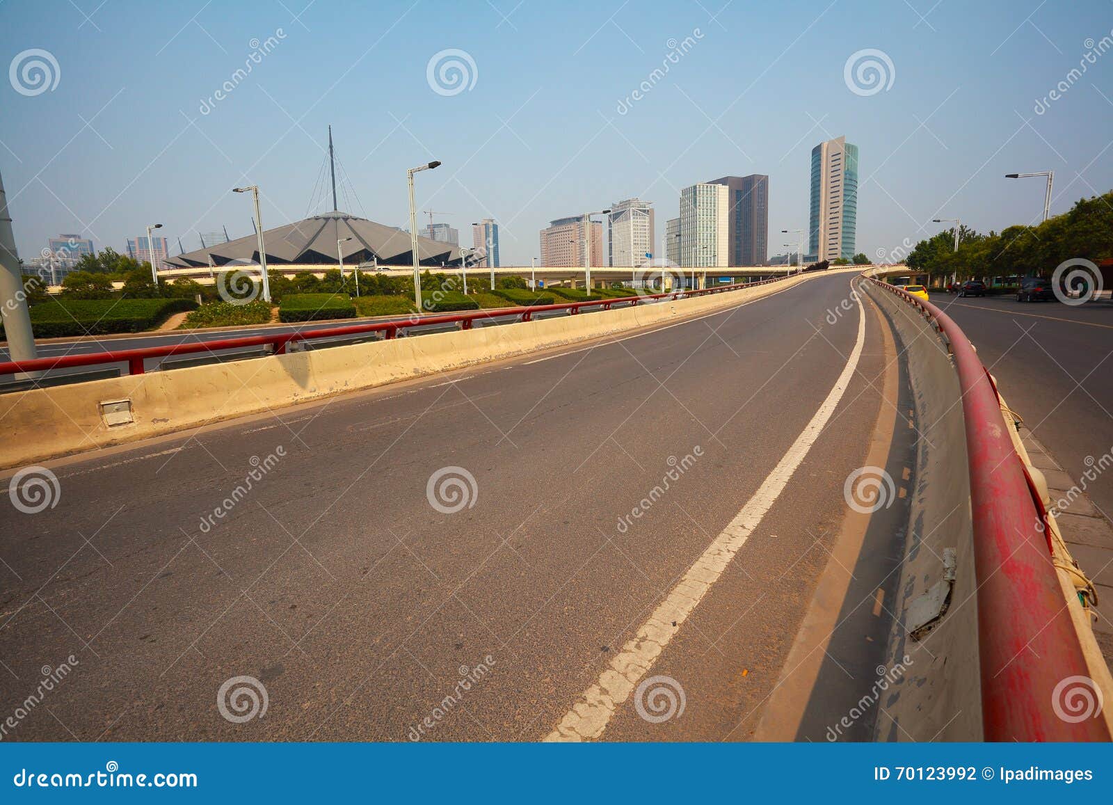 Intersection of Urban Overpass and Highway Stock Photo - Image of ...