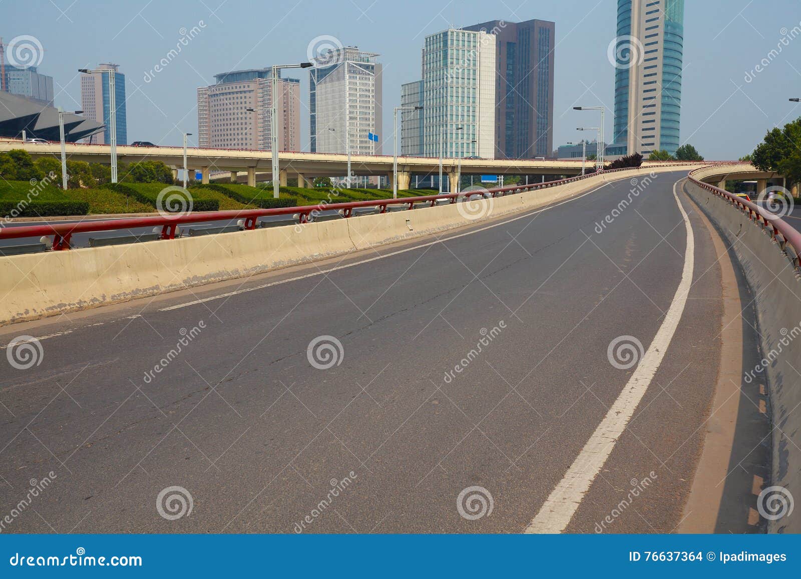 Intersection of Urban Overpass and Highway Stock Photo - Image of ...