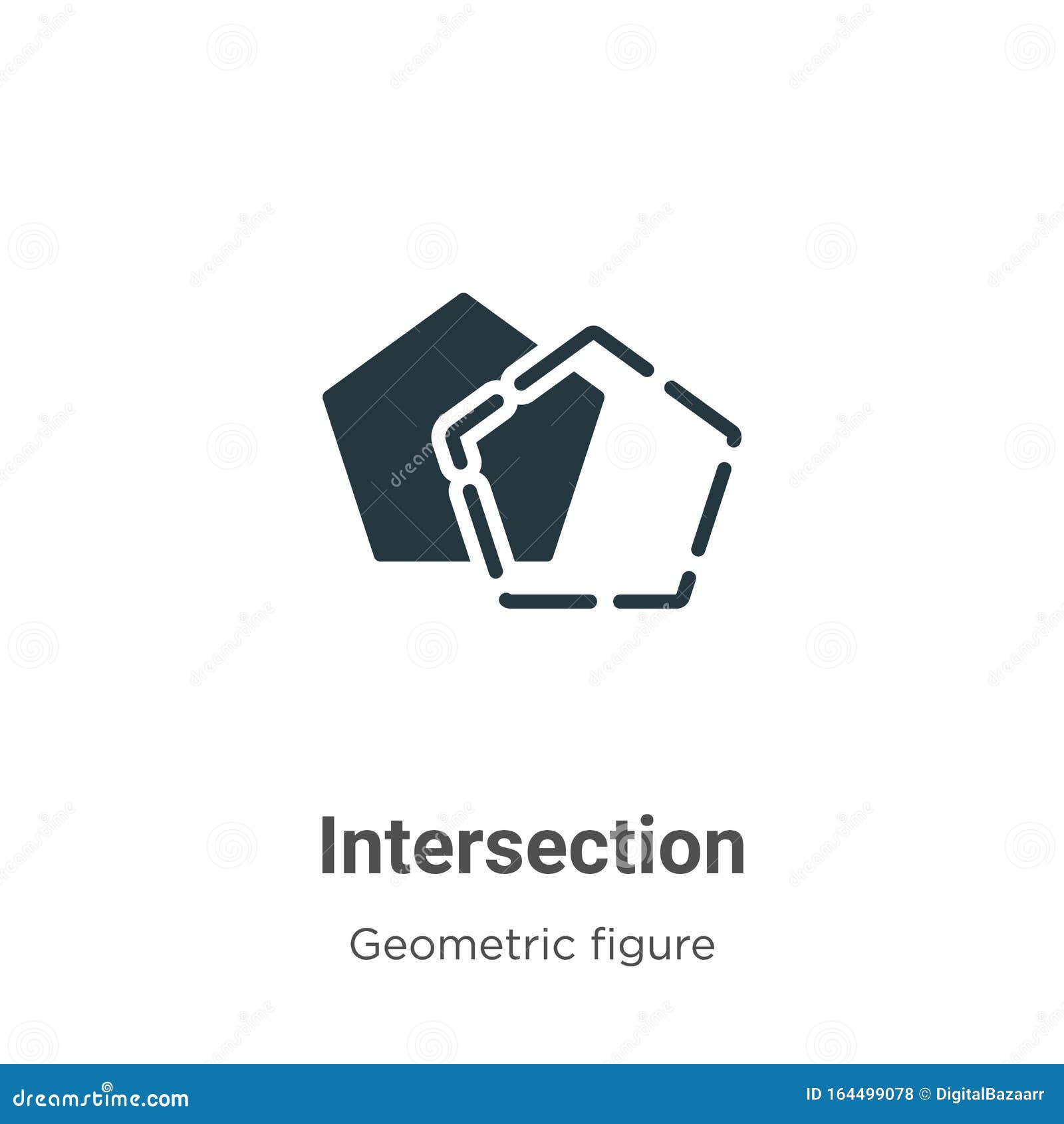 Intersection Vector Icon on White Background. Flat Vector Intersection ...