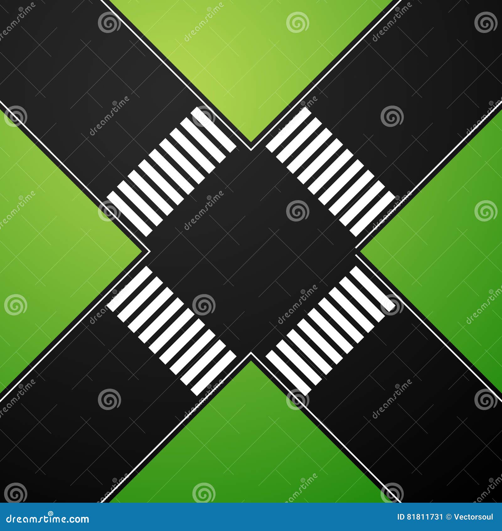 Intersection 4-way Avec Le Passage Pour Piétons Illustration de Vecteur ...