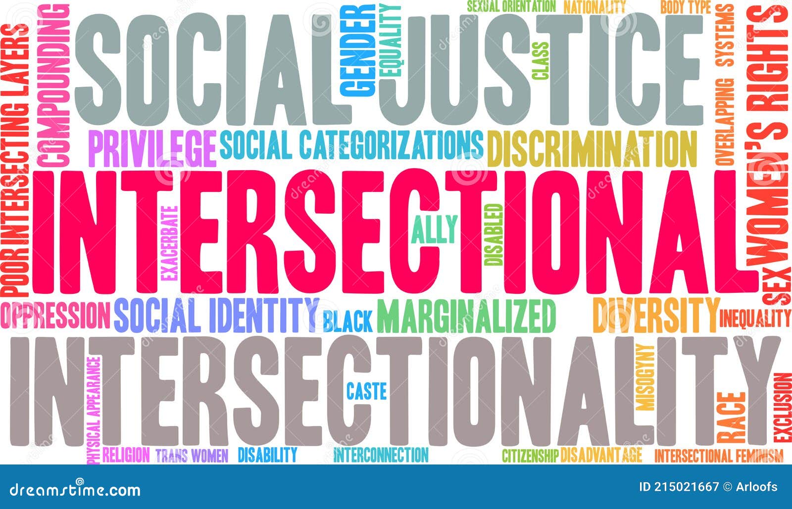 Intersectional Word Cloud stock vector. Illustration of black - 215021667