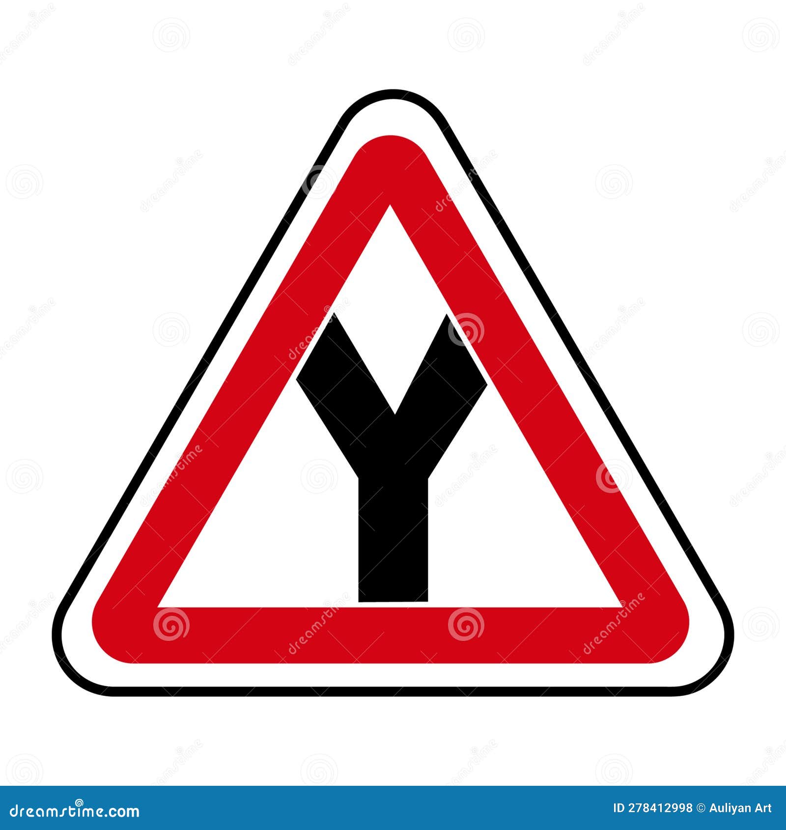 Intersections Sign Road Isolated on White Background.warning Sign Stock ...