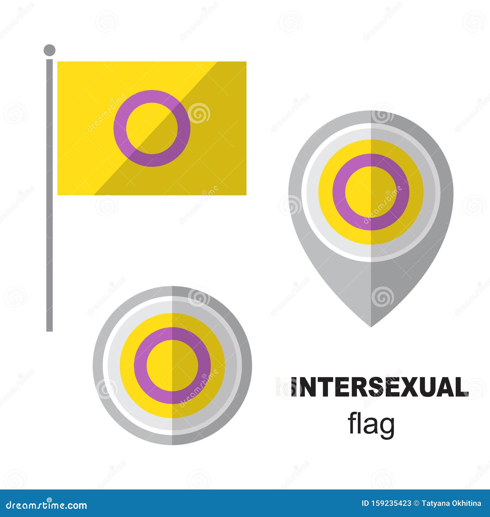 Intersexual flag-10 stock vector. Illustration of alternative - 159235423