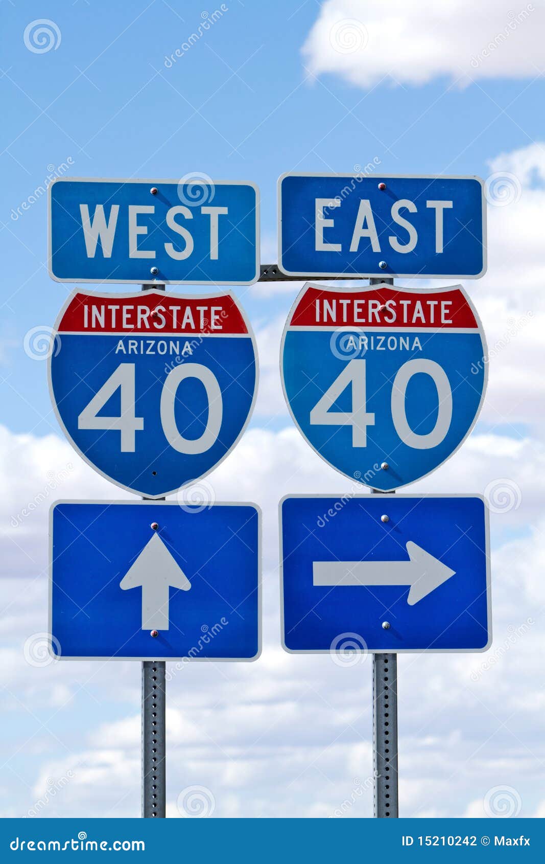 Interstate 40 Highway Sign In Arizona Stock Photography - Image: 15210242