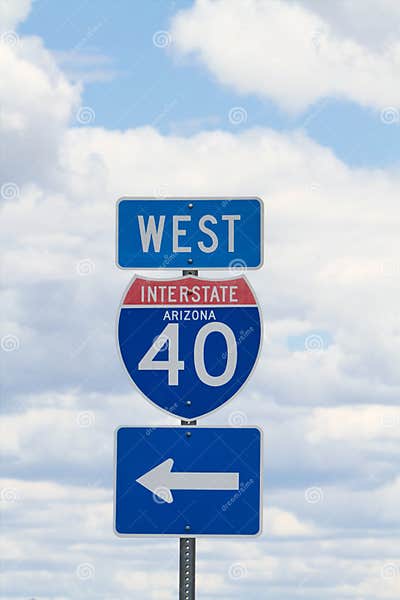 Interstate 40 road sign stock photo. Image of direction - 15951416