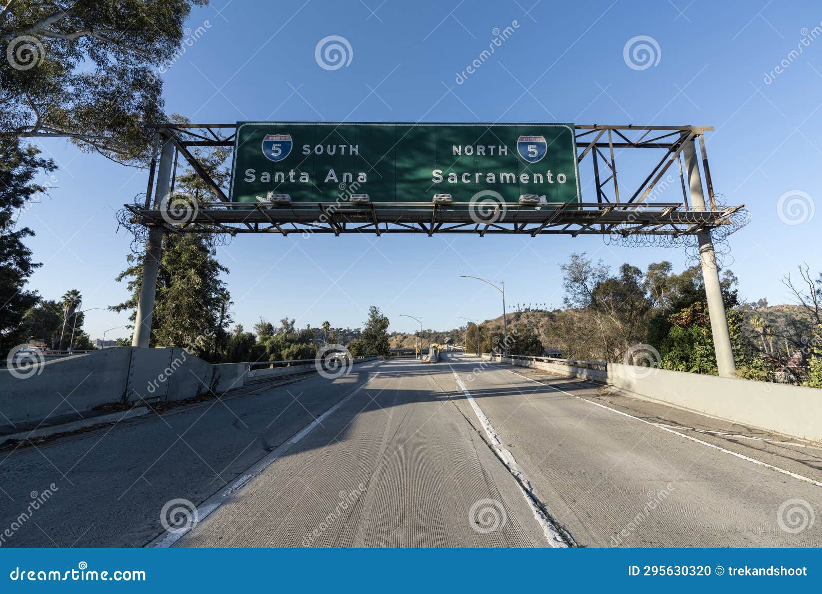 Interstate 5 Freeway Sign and Ramp Stock Photo - Image of sacramento ...
