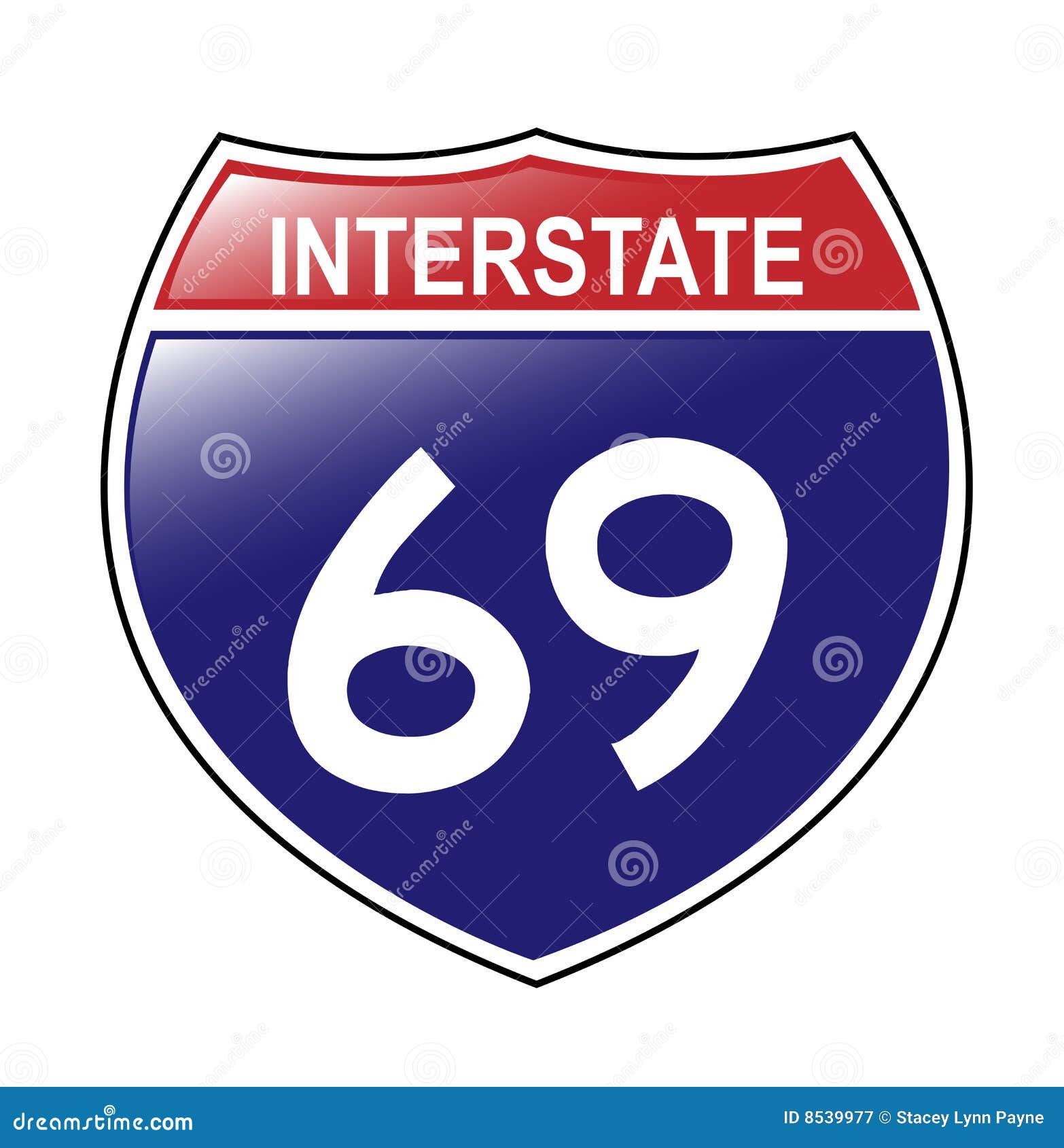Interstate 69 Sign stock vector. Illustration of states - 8539977