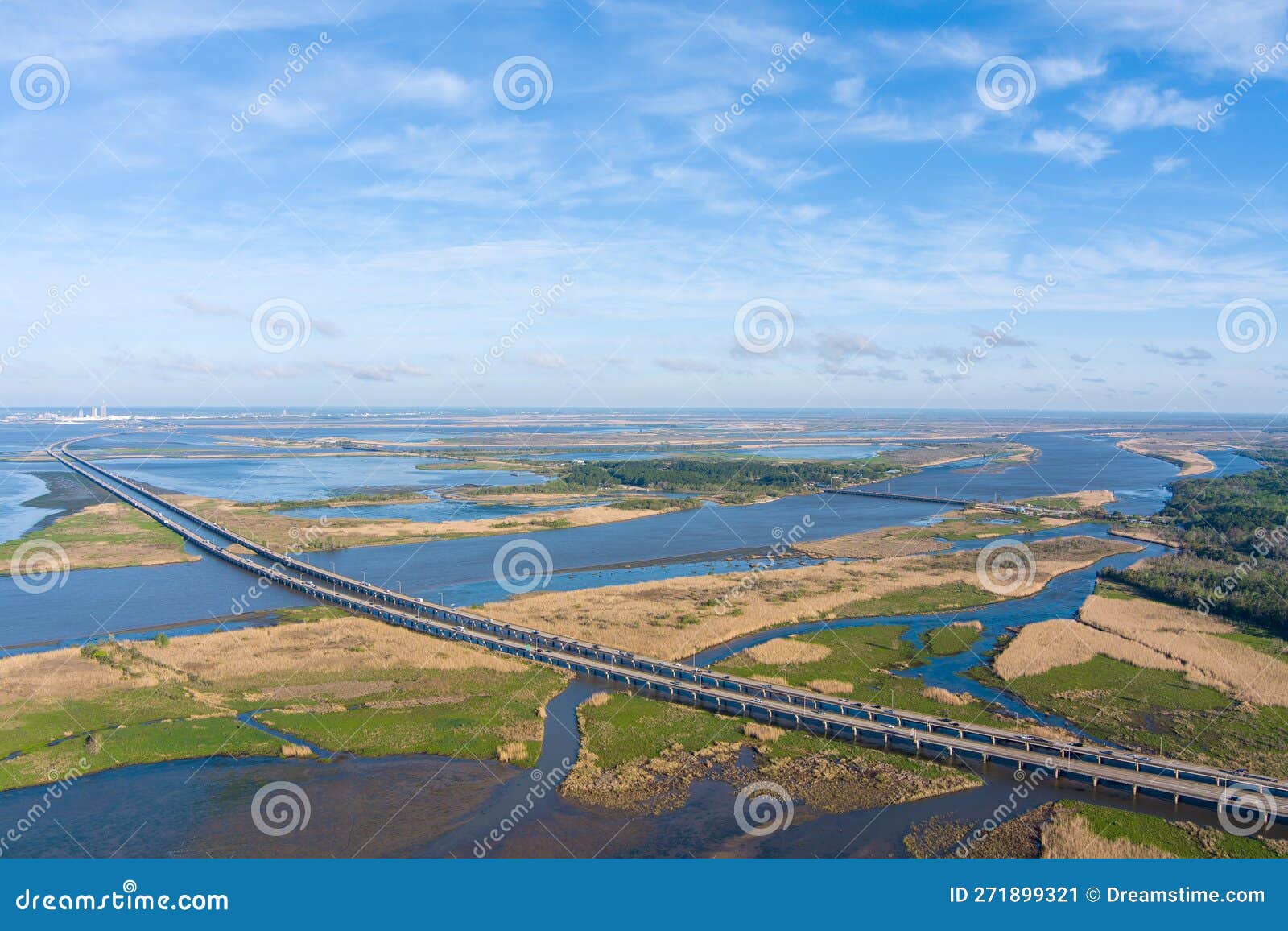 Interstate 10 Bridge Over Mobile Bay from Daphne, Alabama Stock Image ...