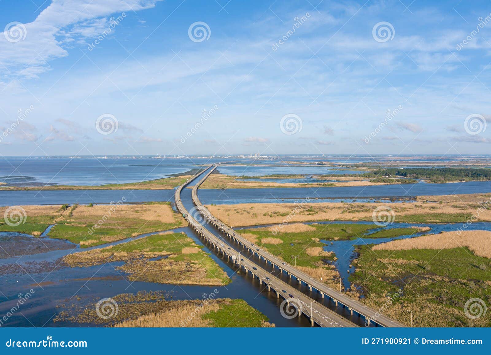 Interstate 10 Bridge Over Mobile Bay from Daphne, Alabama Stock Image ...