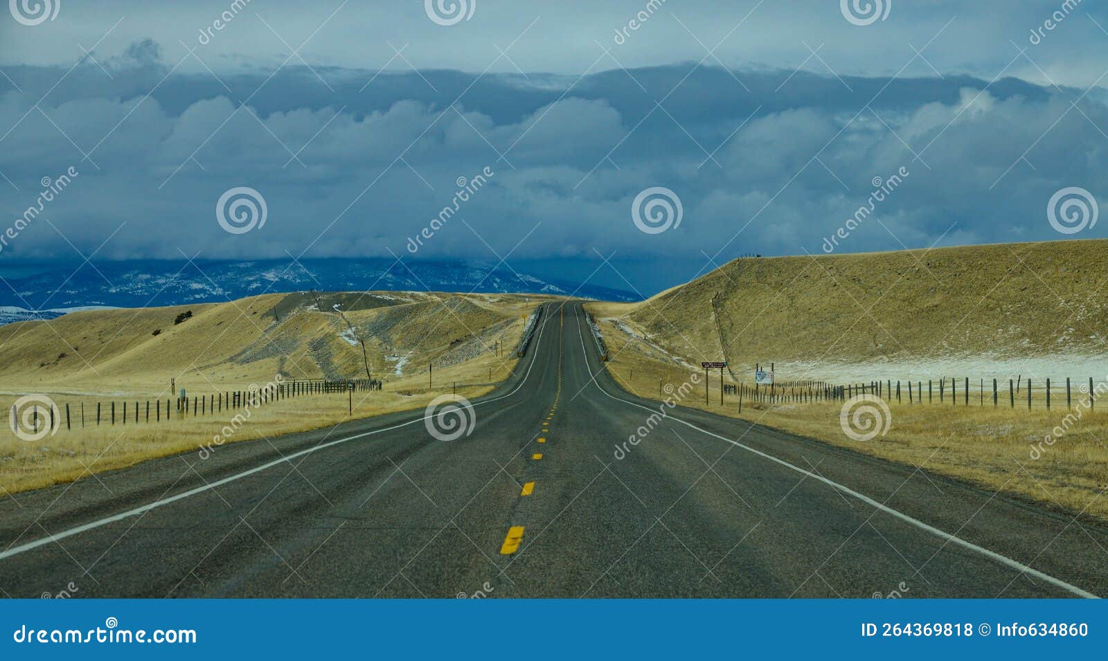 Interstate Freeway Runs Across the Montana Countryside Towards the ...