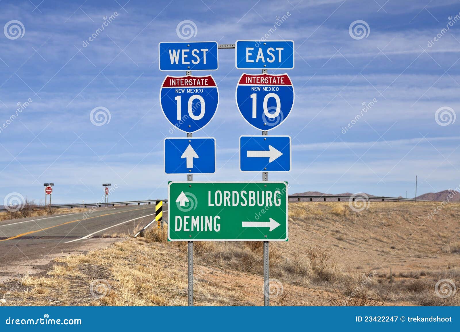 Interstate Highway 10 Sign in Southern New Mexico. Stock Image - Image ...