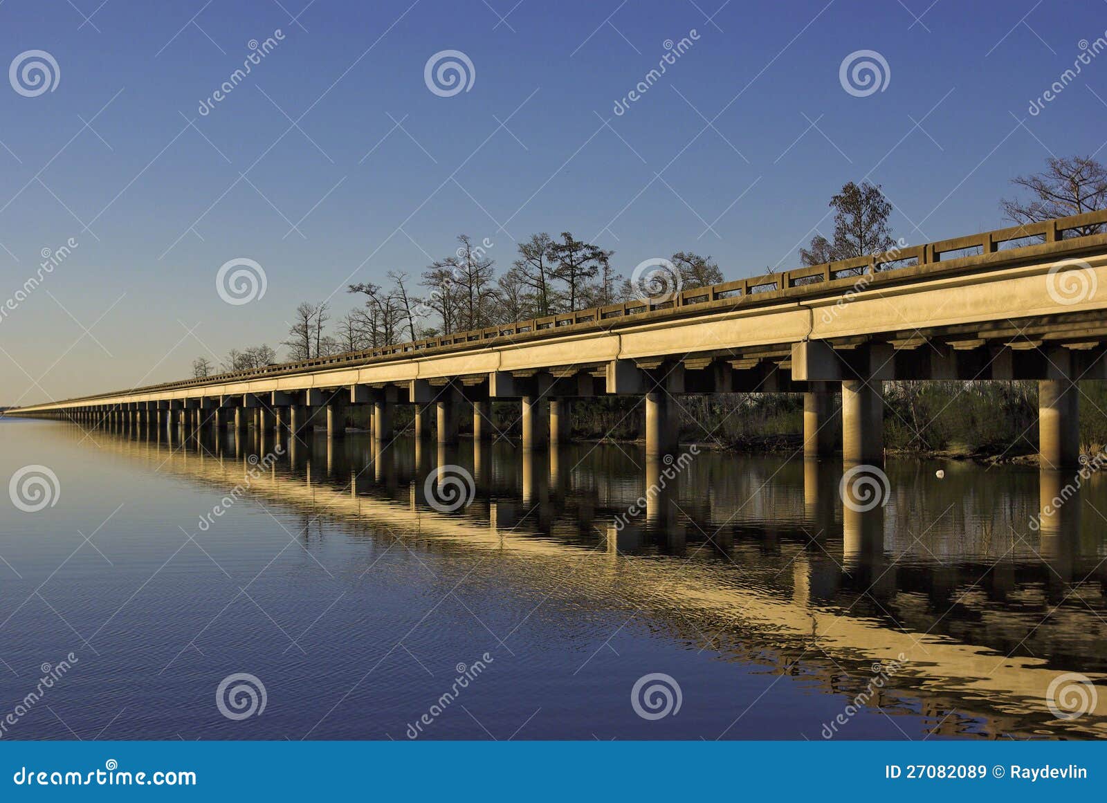 Interstate Highway Bridge Crossing a Lake Stock Image - Image of bridge ...